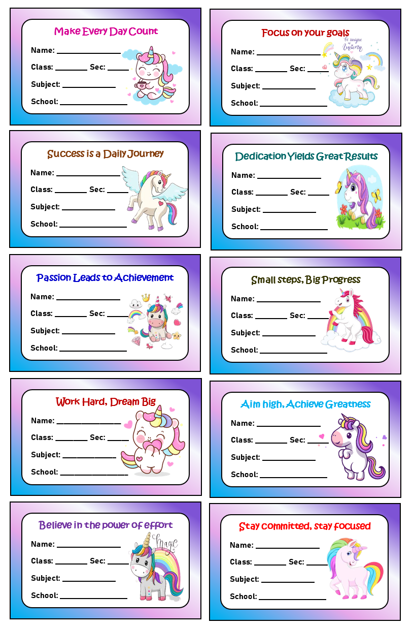 Unicorn Labels - Morescorecbse